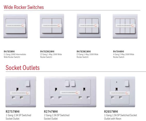 Legrand DOMESTIC SWITCH WITH PLATE 16A Rated Current 240V WHITE 1,2,3 ...