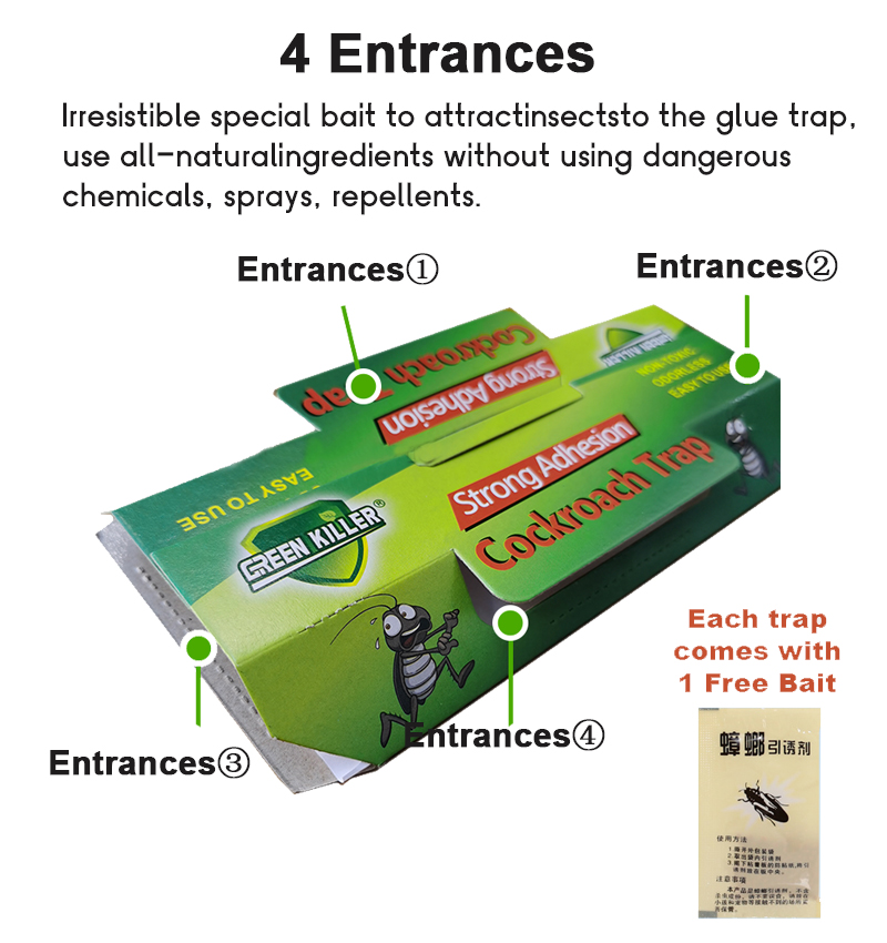 🇸🇬【SG stock】10pcs Roach Trap Lizard Traps Stickers Roach Bait roaches ...