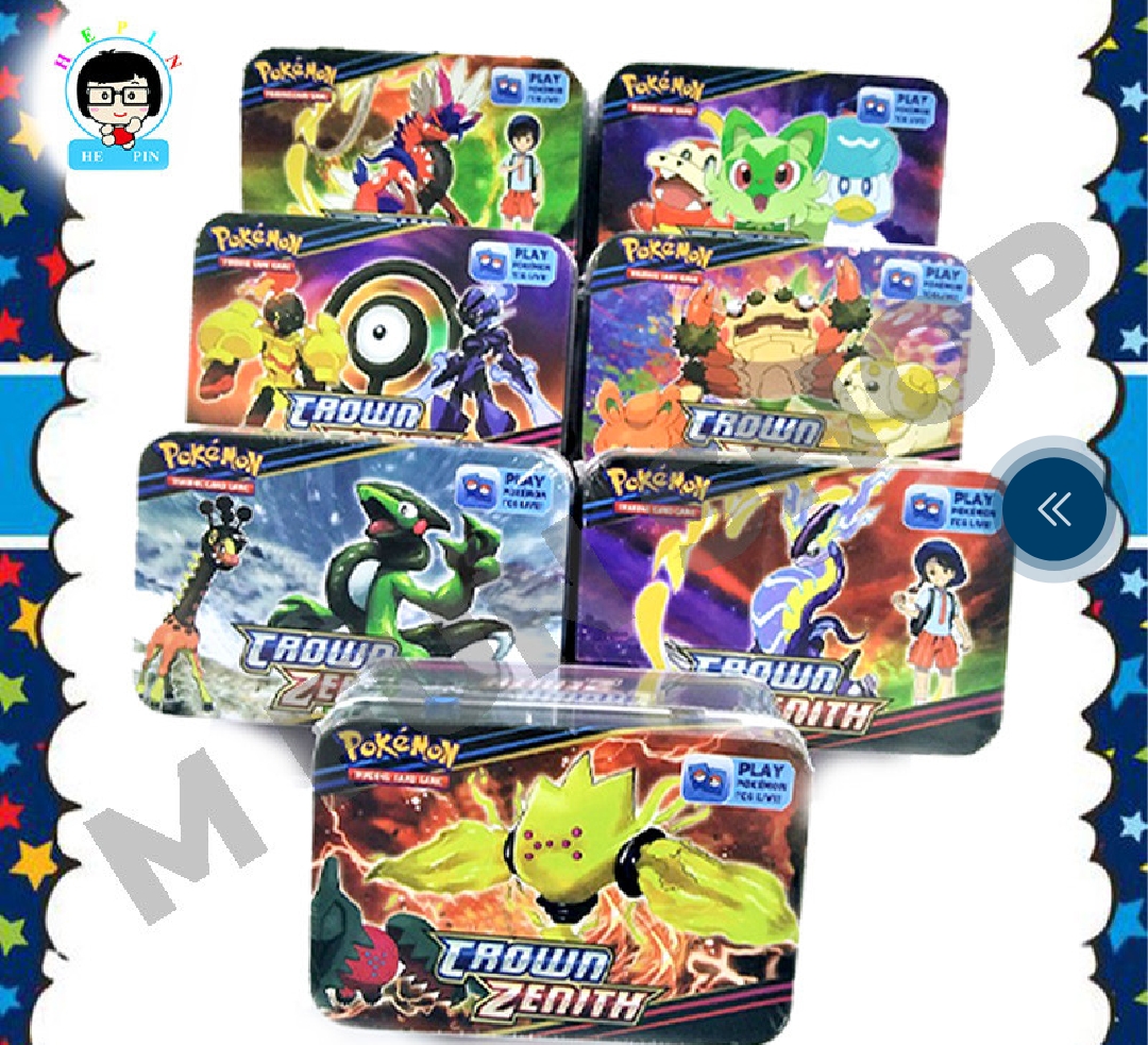 42-Piece Pokemon Trading Cards Set Includes Metal Box & Exclusive Shiny ...