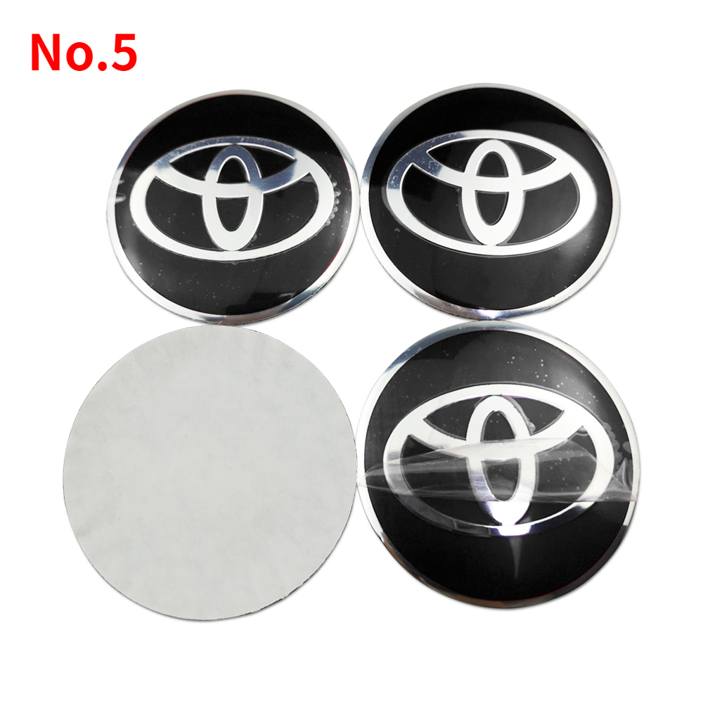 4Pcs 56mm Toyota Logo Emblem Badge Stickers Decal 60mm Car Wheel Center ...