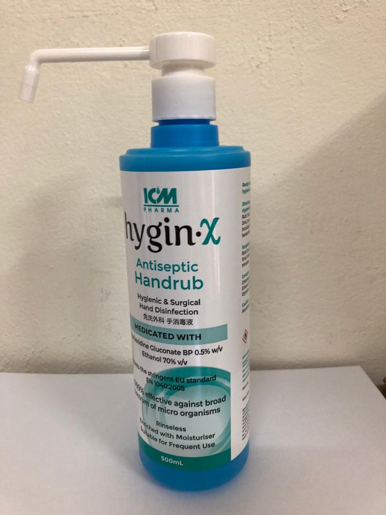 Hygin-X Antiseptic Handrub (500ml) (Rinseless Hand Sanitiser) | Lazada ...