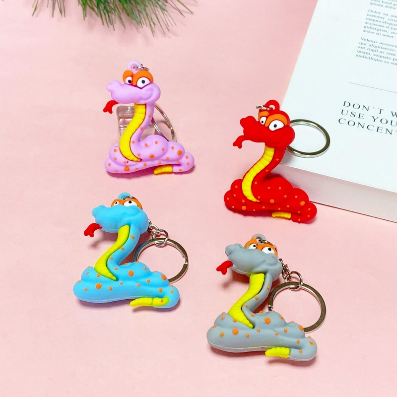 Cute Cartoon Snake Pendant Keychain Boa Constrictor Zodiac Snake Year ...