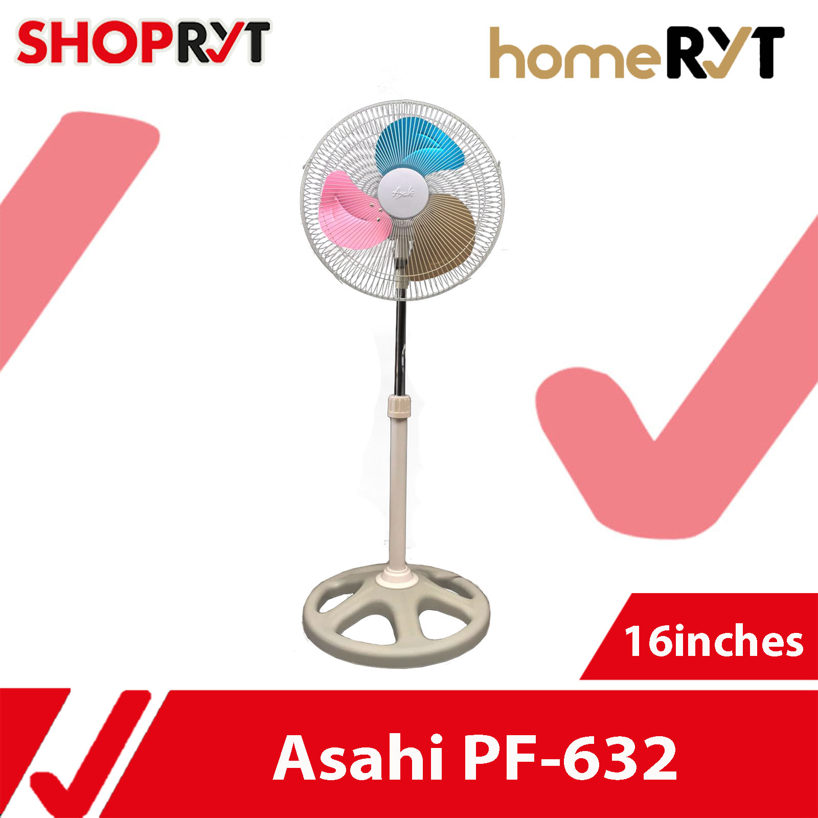 Asahi PF-632 Rainbow Colorful 16in Stand Fan | Lazada PH