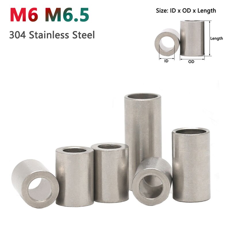 M6 M6.5 304 Stainless Steel Bushing Washer Round Hollow Unthreaded Standoff Spacer Gasket Sleeve ...