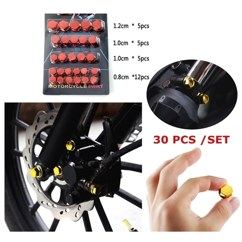 30pcs Motorcycle Modified Parts Head Screw Cover Decor Screw Cap Parts ...