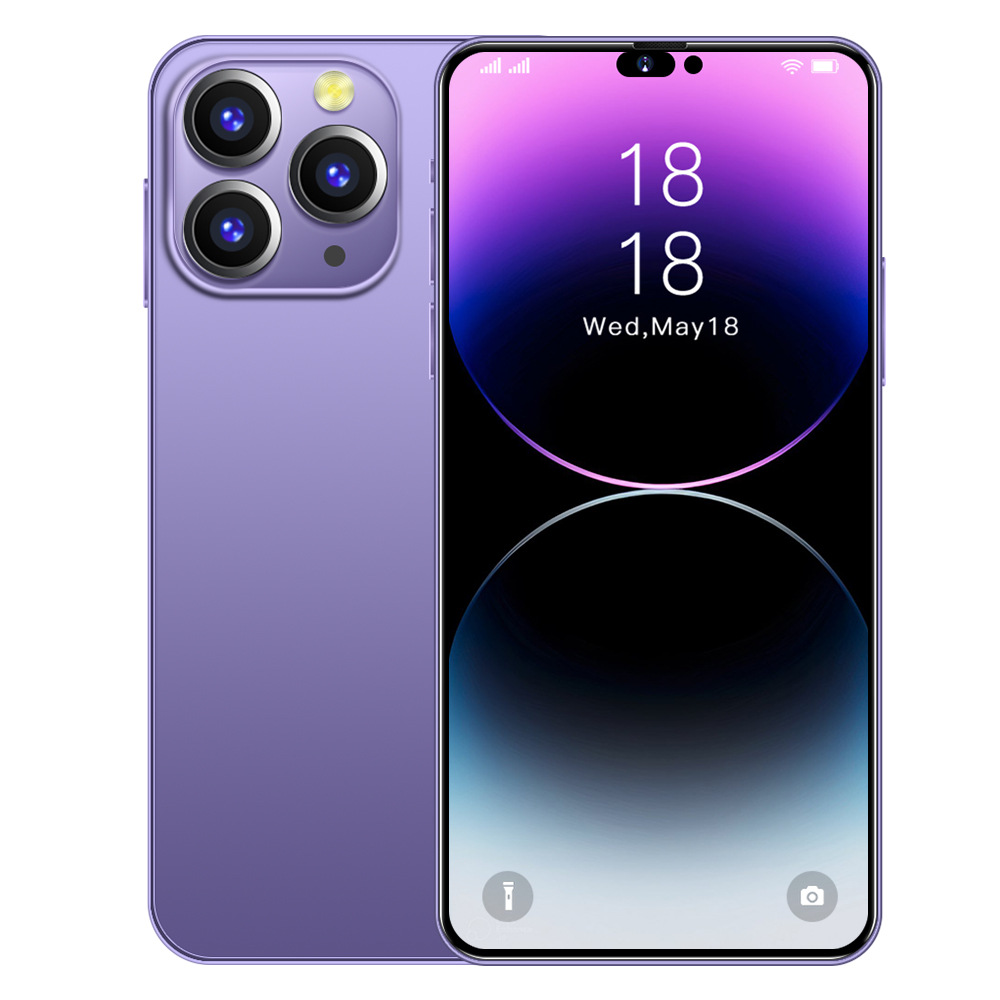 โทรศัพท์มือถือสมาร์ทราคาถูก IP15pro Max หน้าจอขนาดใหญ่ 7.3 นิ้วโทรศัพท์มือถือเกมกล้องคู่ 128 256 ...