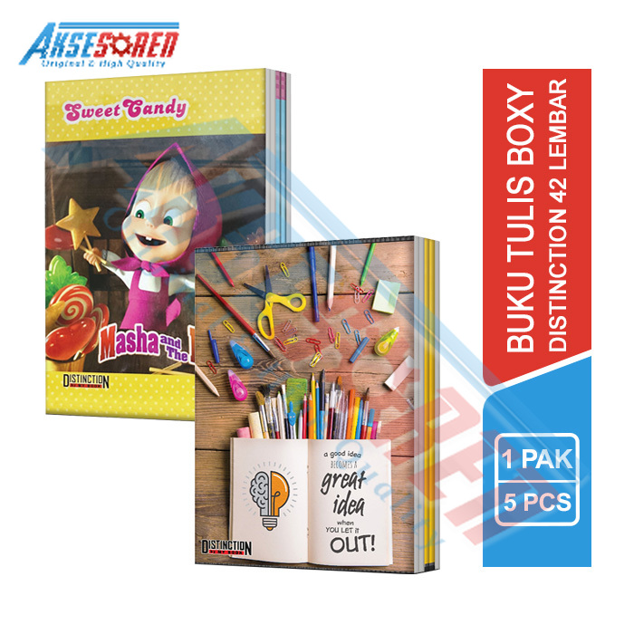 Buku Tulis Distinction 42 Lembar [1 Pack/5 Buku] / Buku Tulis Boxy ...