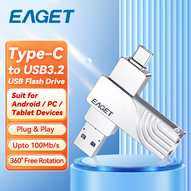Eaget 1TB USB 3.2 OTG Type C Pen Drive 2 in 1 USB Flash Drive 128GB ...