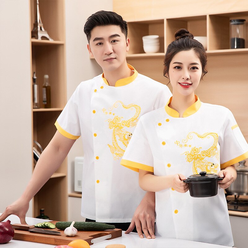 Chef Overalls Men's Embroidered Dragon Plus Size Plus-Sized Plus-Sized ...