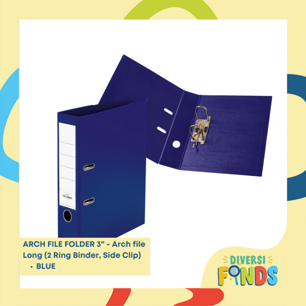 Arch File Folder 3" with Hard Cover Side Mechanism - 2 Ring Binder ...