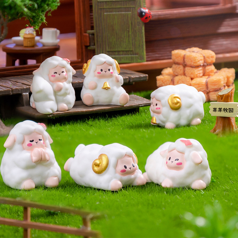 Mini Farm Sheep Figurines Micro Landscape﻿ Car Dashboard Home Desktop ...