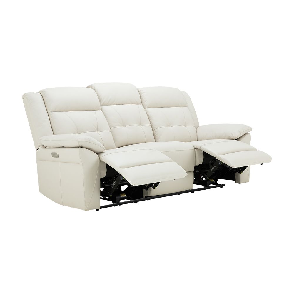 INDEX LIVING MALL FREDERICK Half Leather Electric 3 Seaters Recliner ...
