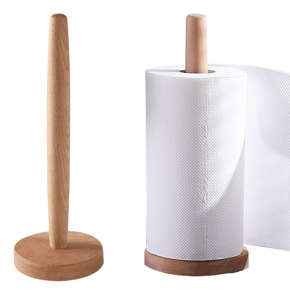 Tissue Wood Stand- Kitchen Paper Roll Tissue Holder Wood Kitchen ...