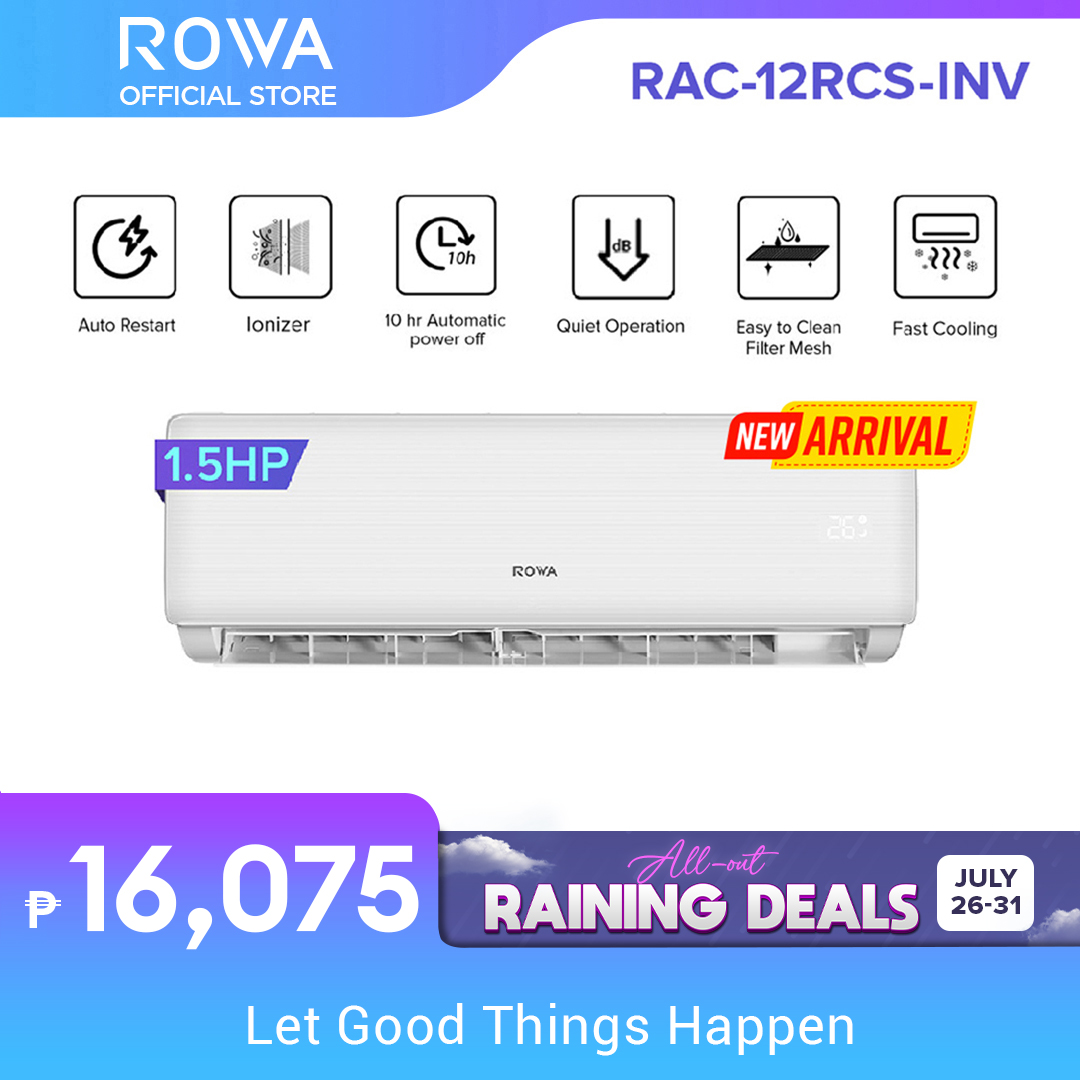ROWA 1.5 HP Inverter Split-type Aircon - RAC-12RCS-INV Air Conditioner | Lazada PH