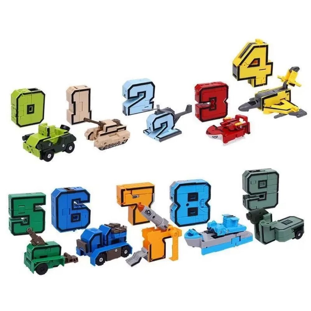 Number Robot Puzzle Car Model Robots Transformation Building Blocks ...