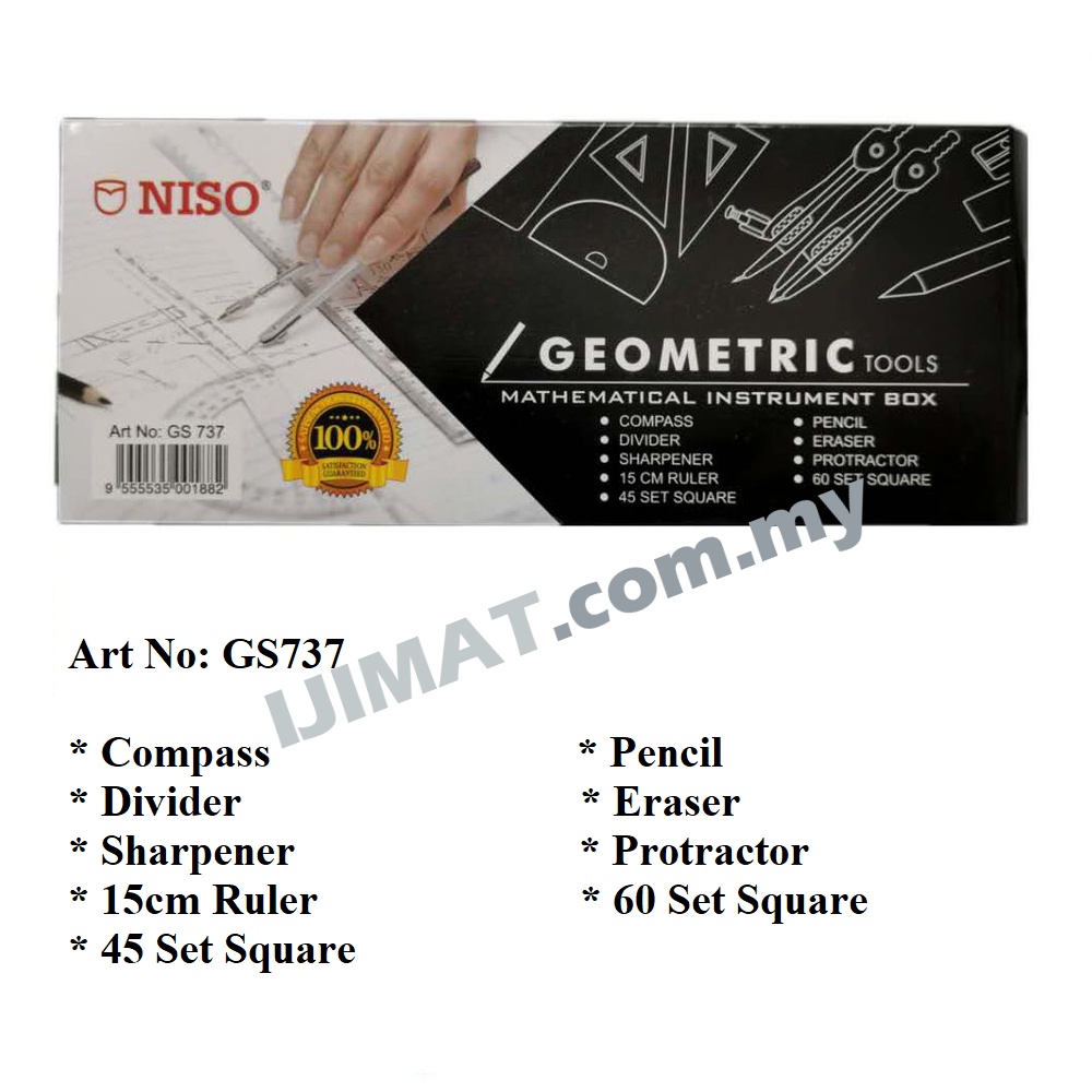 Niso GS737 Geometric Mathematical Instrument Tools Set | Lazada