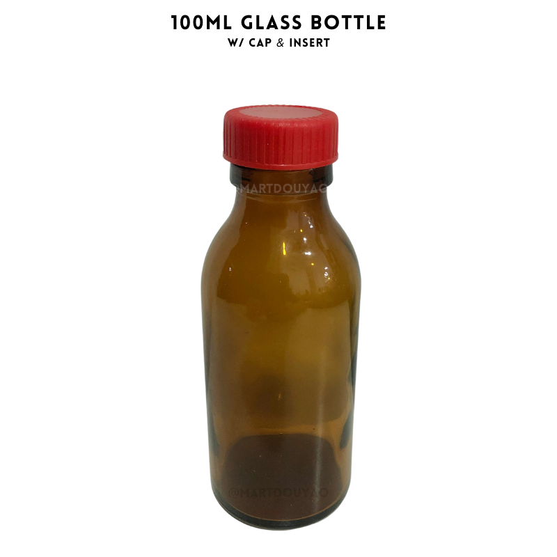 (100ml) Amber Glass Bottle/ Mini Sampling Glass with Cap and Insert ...
