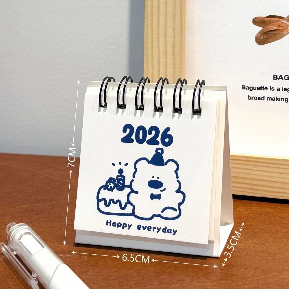 New Mini 2026 Desk Calendar Portable Cartoon Monthly Planner Schedule ...