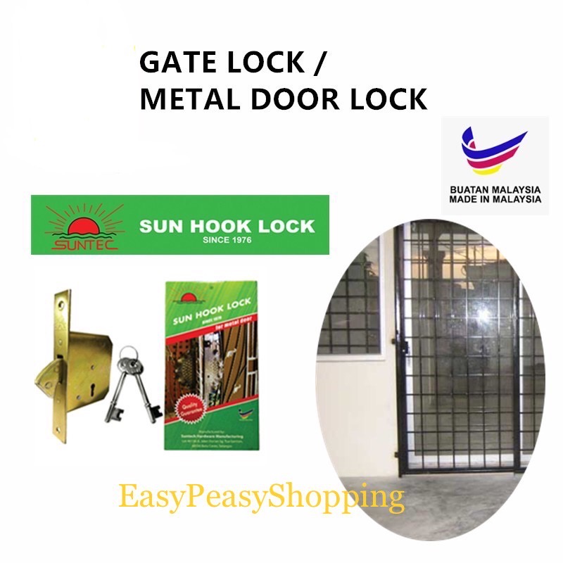 Sun Hook Lock for Metal Door ( Made In Malaysia ) /Kunci Pintu Grill ...