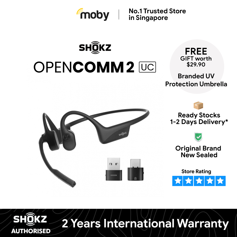 Shokz OpenComm 2 UC USB-A / USB-C Headset | 2 Years Official International Warranty Shokz ...