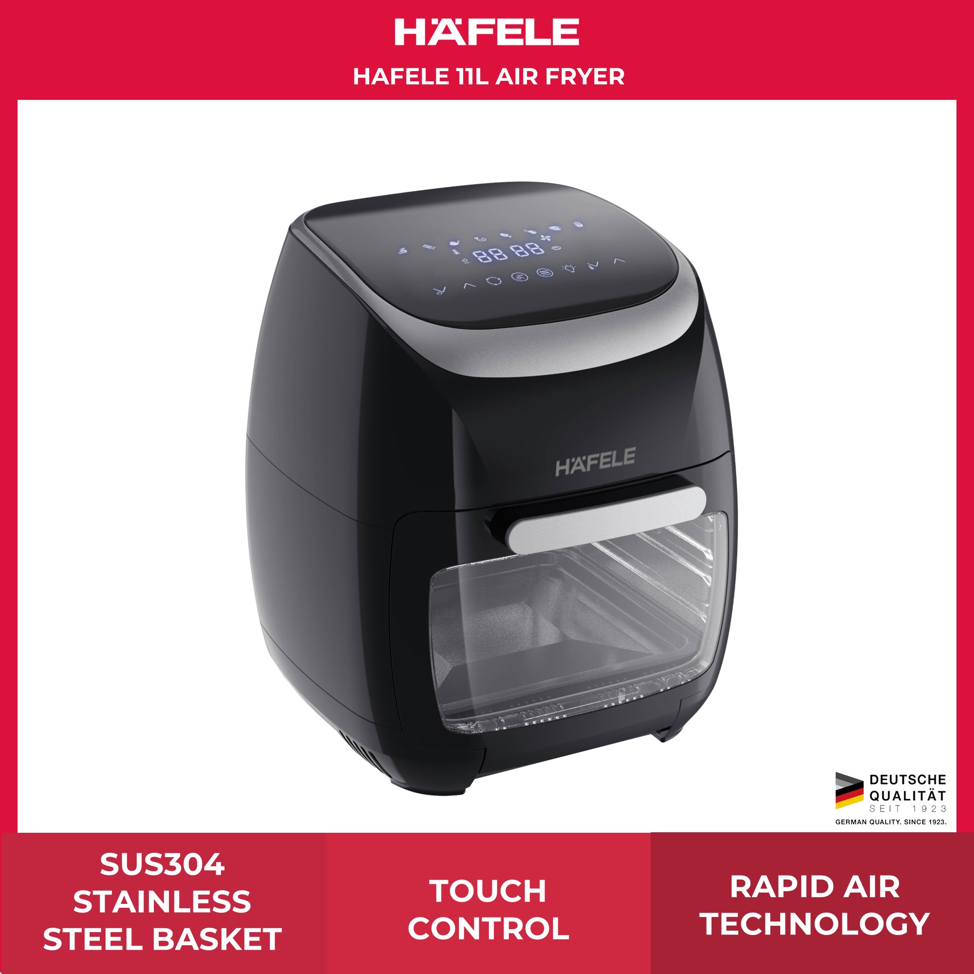 Hafele 11L Air Fryer | Rapid Air Technology Air Fryer | Touch Panel Air ...