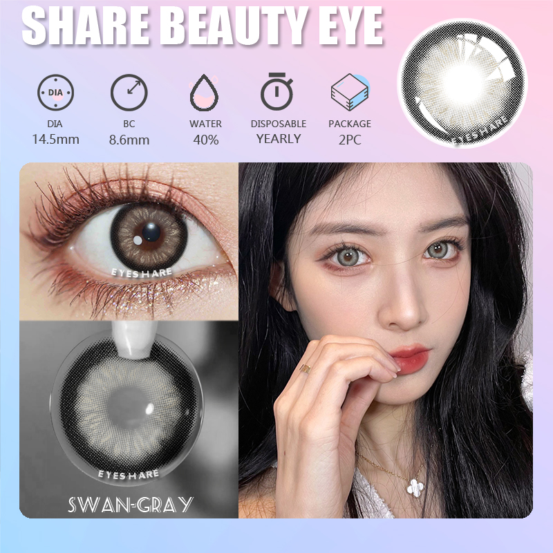 Eyeshare SWAN Contact Lenses 1 Pair 14.5mm Chocolate Blue Gray Green ...