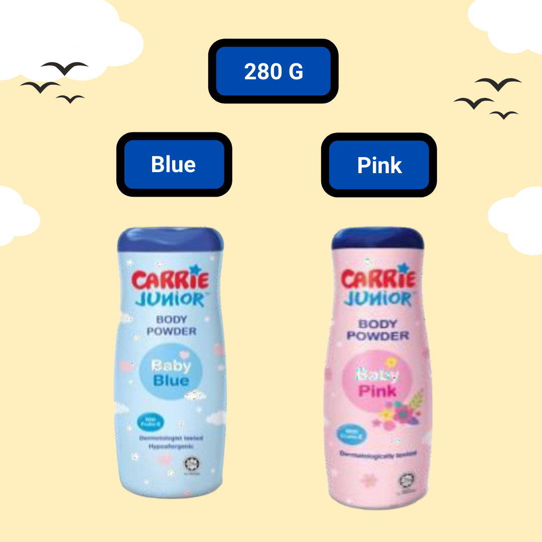 Carrie Junior Baby Powder / Talc (125g / 280g / 450g) - (Blue/Pink ...