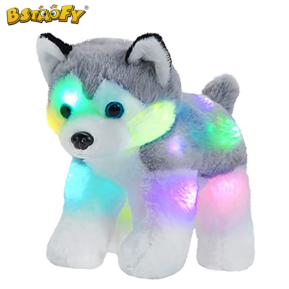 【EcoDealsq】Cute Musical Light up Husky Puppy Stuffed Animal LED Dog ...