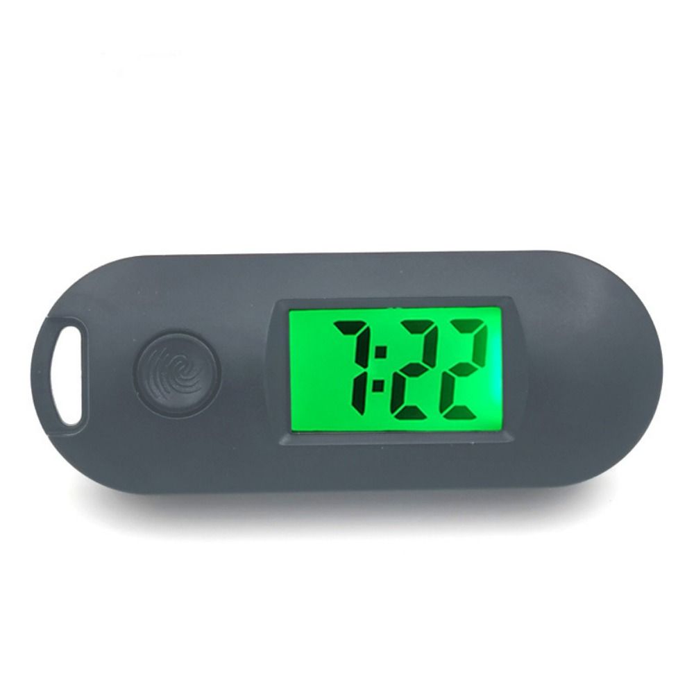 LCD Display Luminous Digital Electronic Clock Keychain Oval Watch Table ...