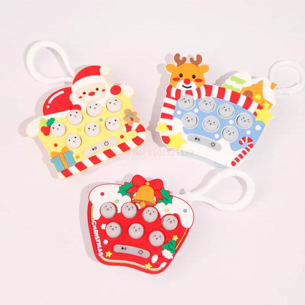 Novelty Game Keyring Mini Whack-a-Mole Machine Christmas Cartoon ...