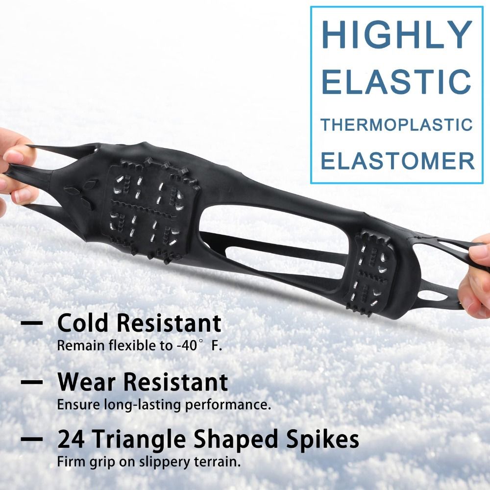 Durable 24 Studs Ice Snow Traction Cleats Stretch Rubber Wear-resistant ...