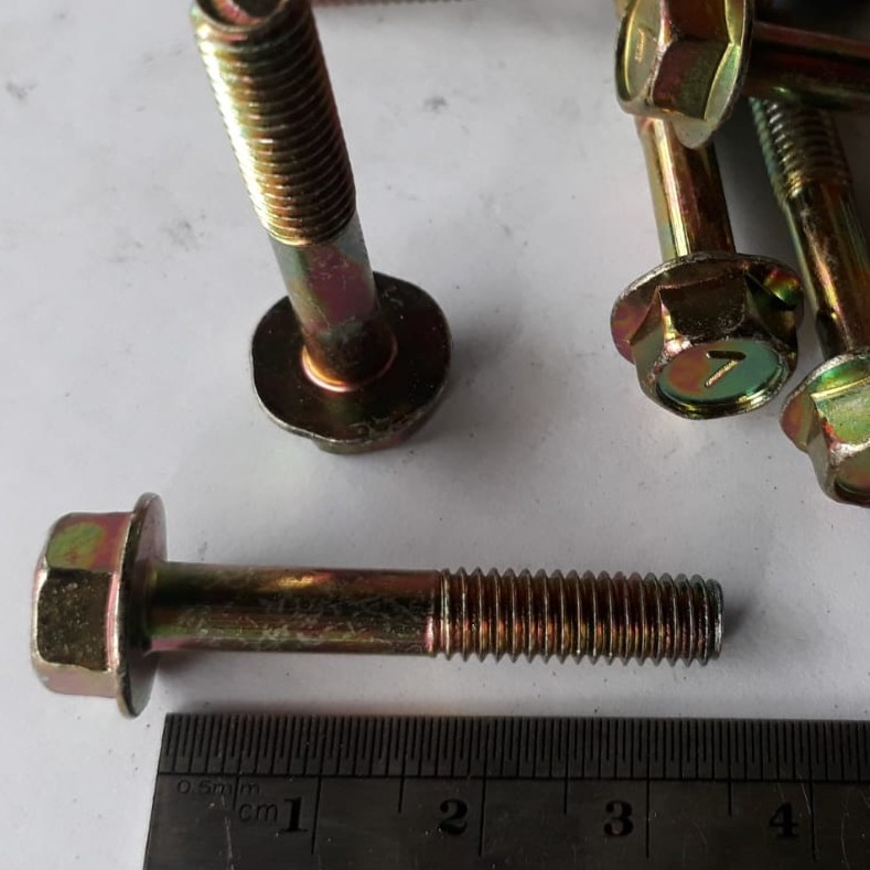 FLANGE BOLT M6 X 35 / BAUT TOPI M6 X 35 KUNING / FLANGE BOLT M6X35 KUNING / BAUT M6 / BAUT 10 ...