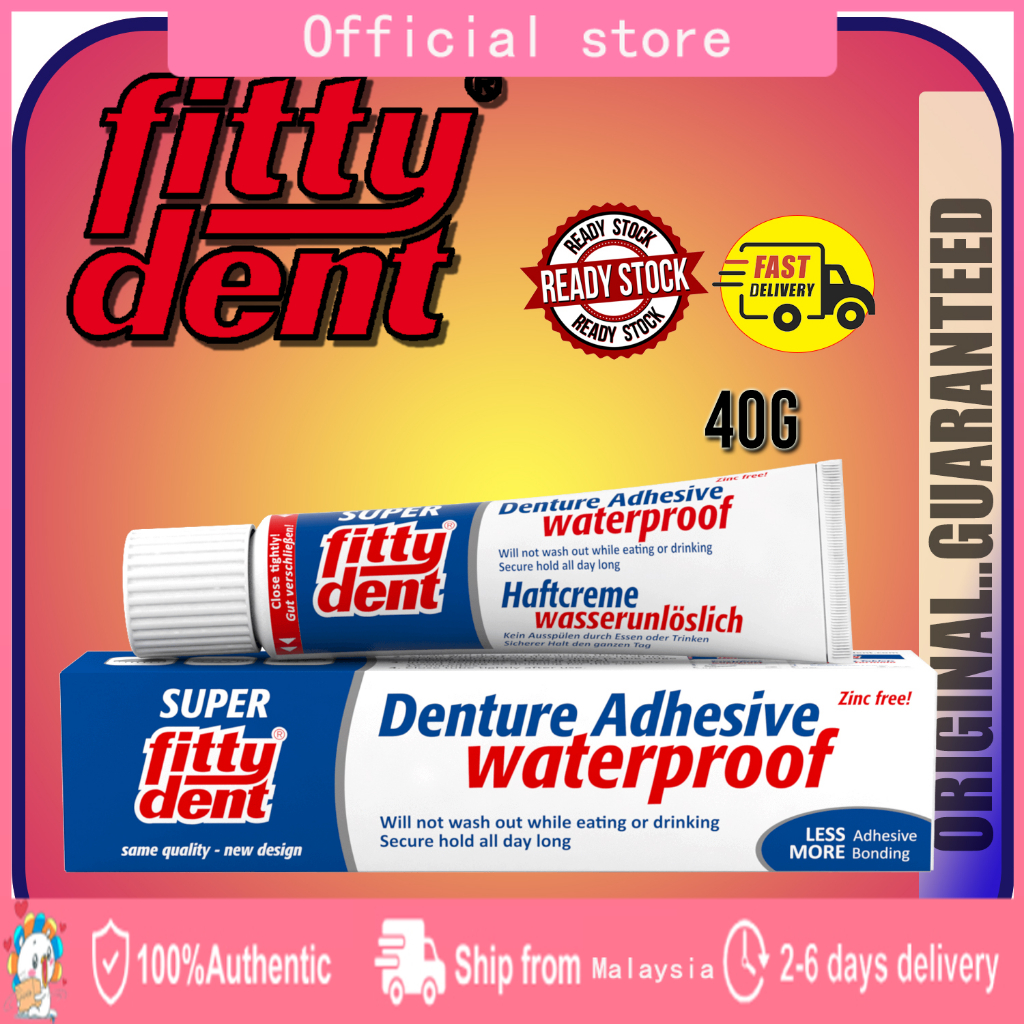 Fitty dent denture adhesive waterproof 假牙粘胶 gam gigi palsu | Lazada