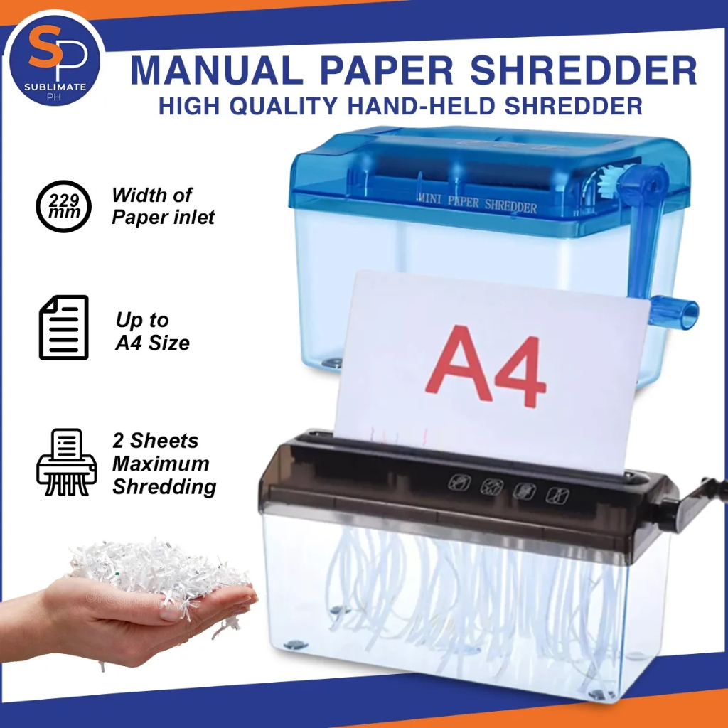 Manual Paper Shredder A4 size 3mm Strips Hand Rotating Paper Shredder ...