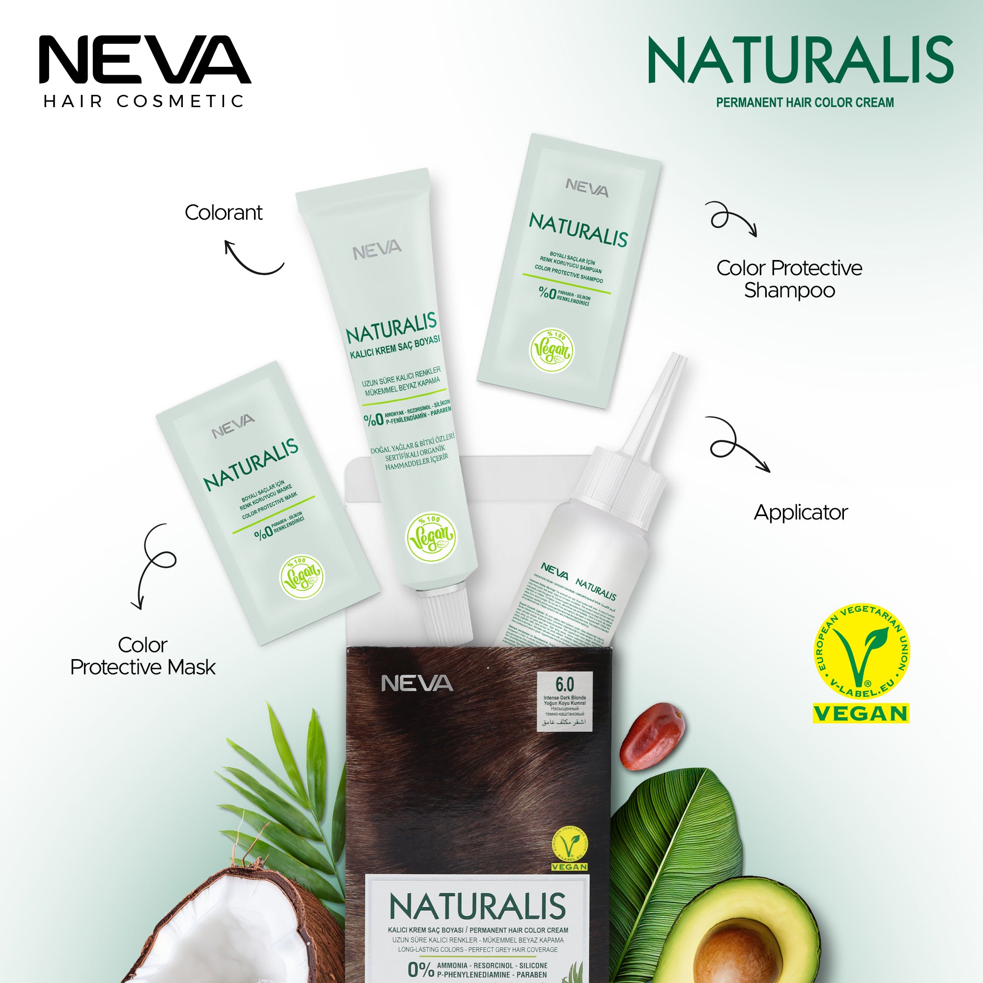 Naturalis Hair Color Cream Set – 1.0 Intense Black | Vegan, Ammonia ...