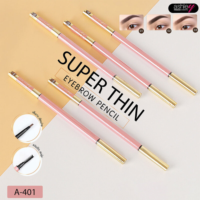 Ashley Super Thin Eyebrow Pencil 0.07g 03 Black Brown แอชลี่ย์ ดินสอเขียนคิ้ว 2in1 - Konvy ...