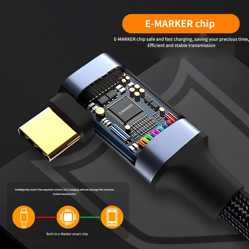 5A USB C Extension Cable Type C 3.1 PD100W Fast Charging Male to Female ...