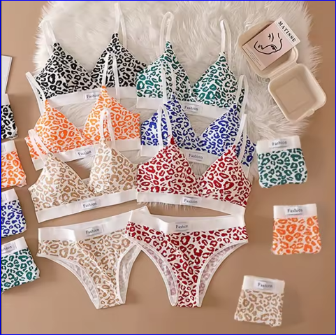 Summer New Women_s Leopard Print Traceless and Steel Rim Bra Adjustable ...