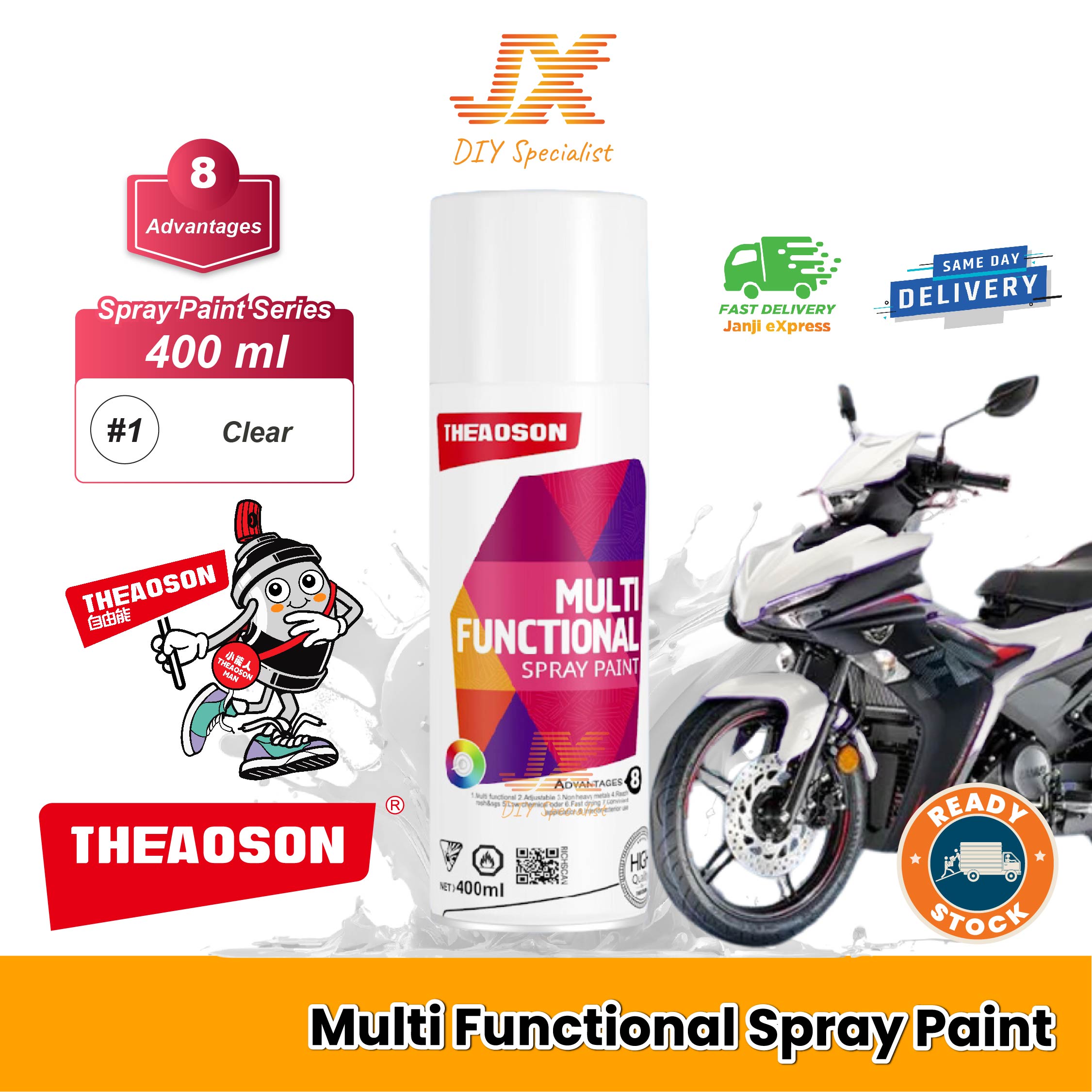 THEAOSON Aerosol Spray Paint Multipurpose Cat Spray Tin Cat Motor Cat ...