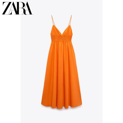 ZARA summer new TRF women's mid-length suspender dress | Lazada PH