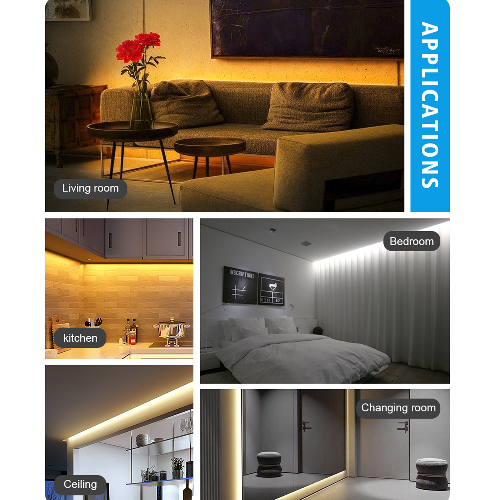 12v/24v Cob Led Strip Red/ /green/pink/blue/cool Blue/warm/natural/cool ...