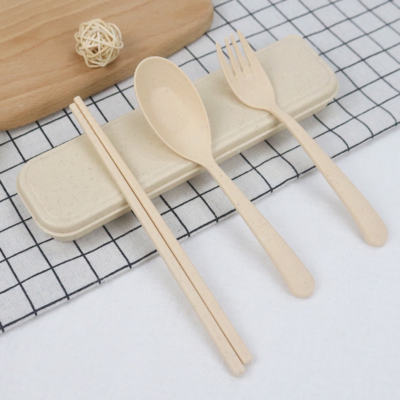 Full Set Portable Plastic Baby Feeding Sets cutlery set with spoon fork ...