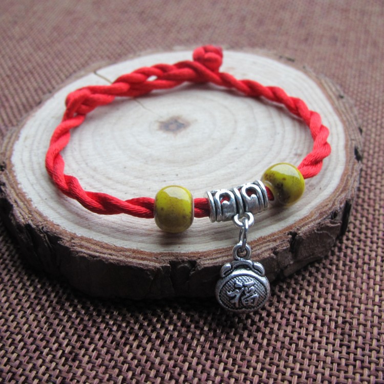 【Hottest Trends】Haotian Ceramic Jewelry Hand-woven Red Rope Couple ...