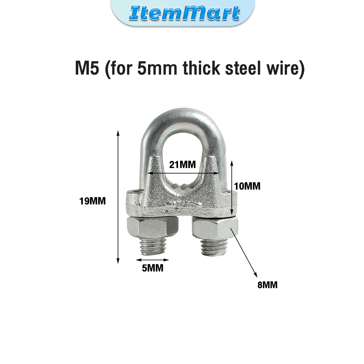 ItemMart Steel Cable Clip Wire Rope Clip Steel Clip GI Cable U Clamp ...