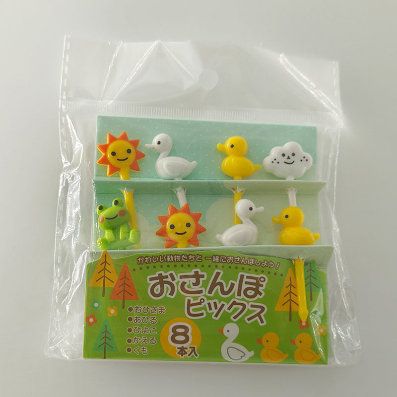 8pcs/set Cartoon Fruit Fork Picks Kids Snack Dessert Bento Sandwich ...