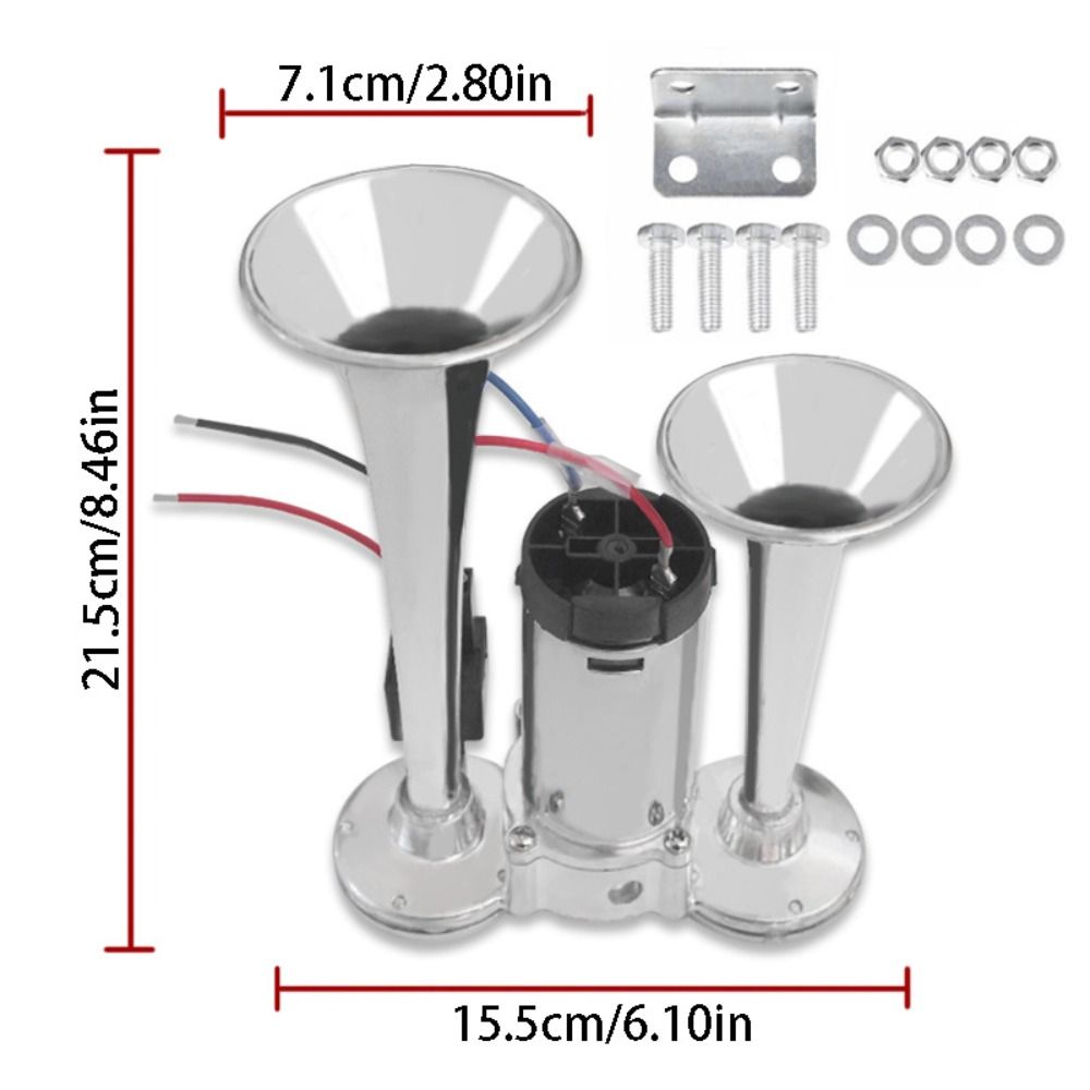 Bus Horn 12V/24V Electric Horn Dual Trumpets 120DB Air Horn Solenoid ...