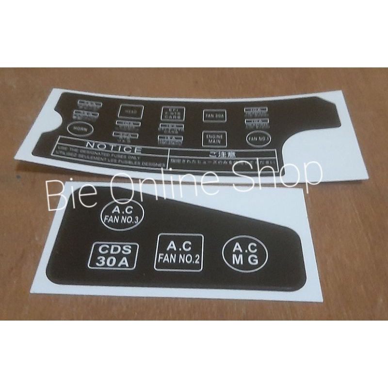 STICKER BOX SIKRING / FUSE BOX TOYOTA COROLLA TWINCAM AE92 | Lazada ...