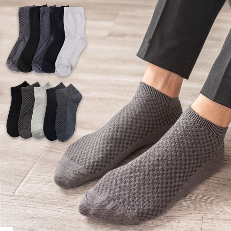 ECMLN Bamboo Fiber Socks for Men Business Deodorant Breatheable Long ...