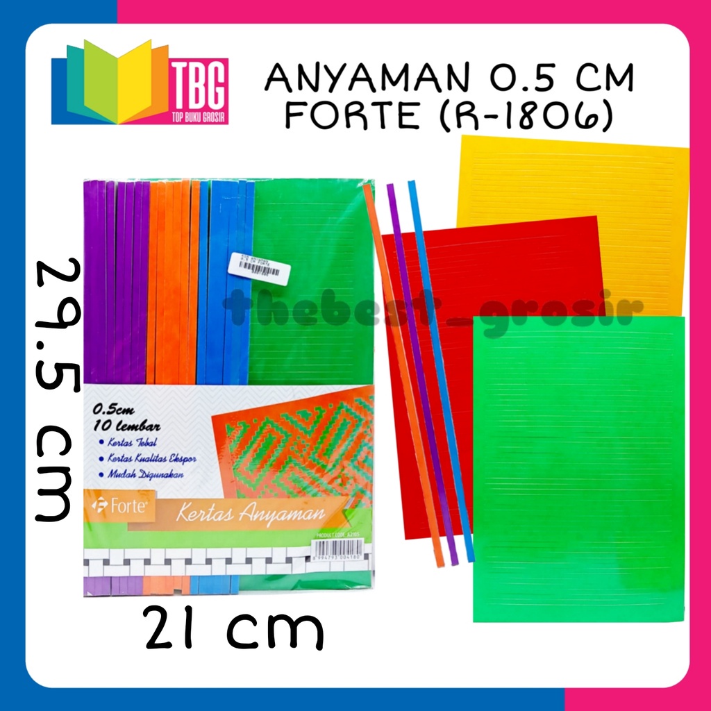 1 PACK (10 LEMBAR) KERTAS ANYAMAN FORTE / KERAJINAN TANGAN / PRAKARYA ...