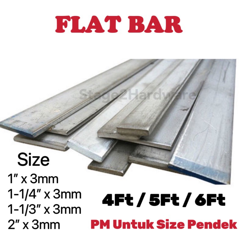 (Ready Stock) MILD Steel Flat Bar / Bar Rata Keluli / Besi Plate | Lazada